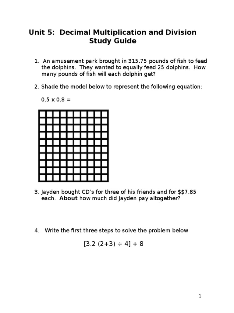 Decimal Multiplication & Division Guide | PDF