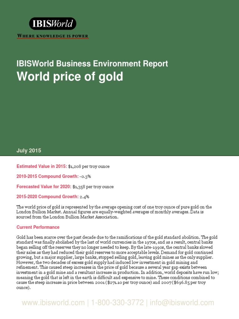 World Price of Gold | PDF | Gold As An Investment | Gold