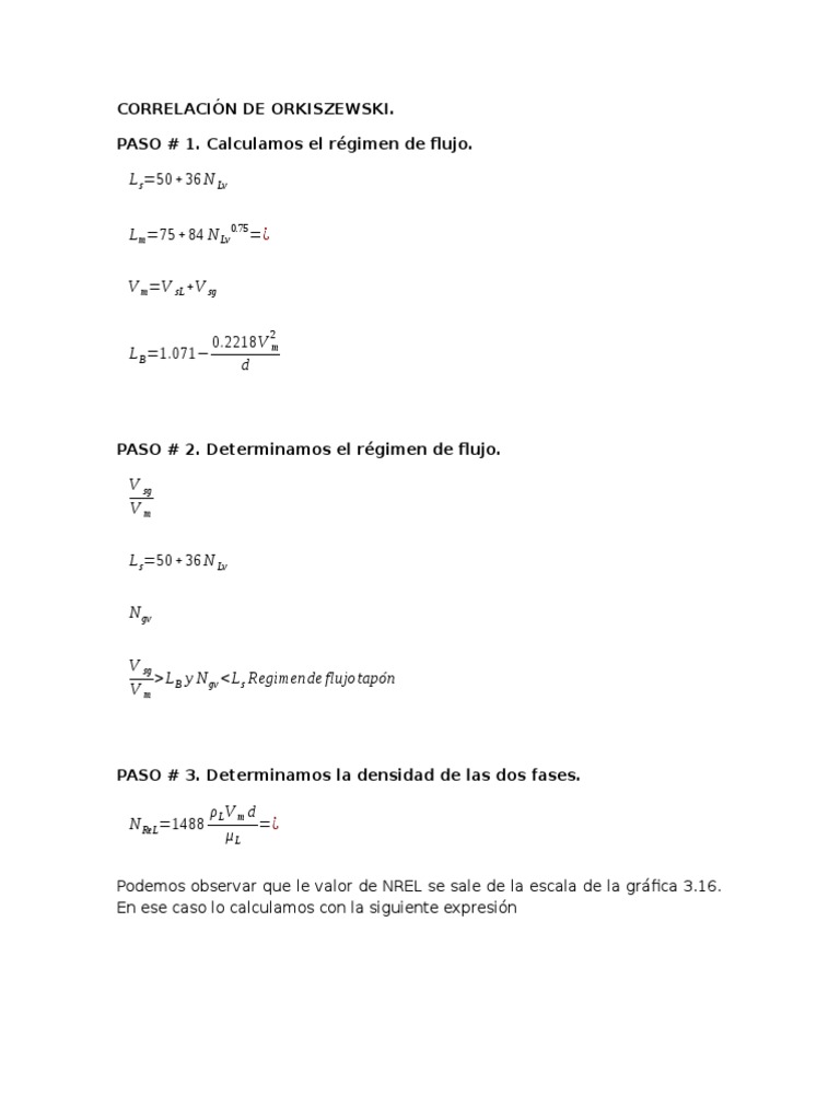 Correlación de Orkiszewski | PDF