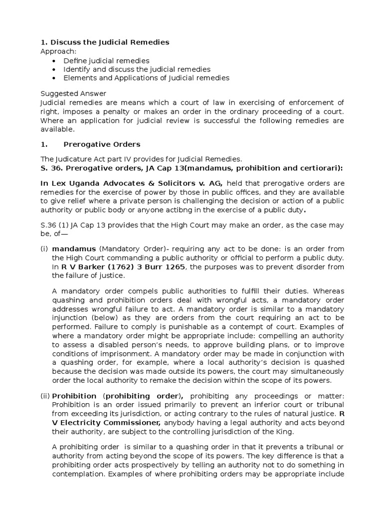 Administrative Law Questions and Answers | PDF | Mandamus | Legal Procedure