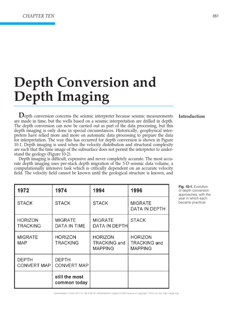 10 - Depth Conversion and Depth Imaging | PDF | Reflection Seismology ...