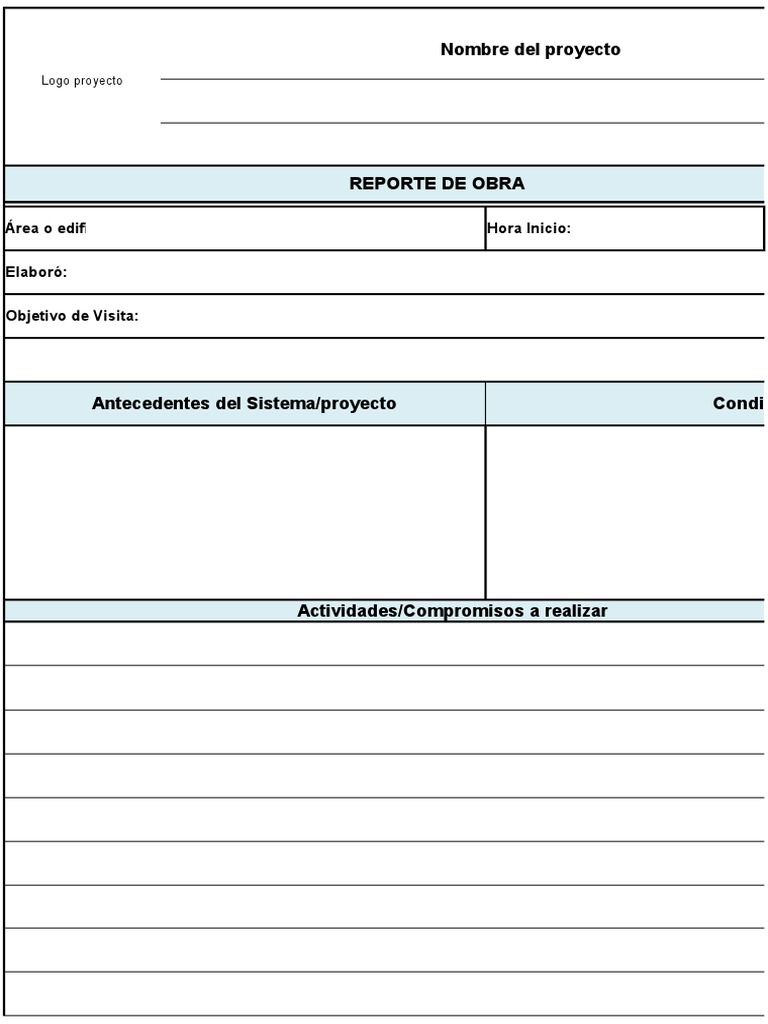 Formato para Reporte de Obra | PDF