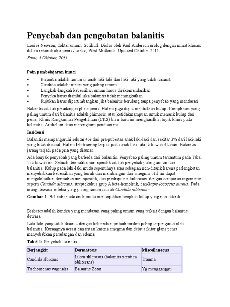 Penyebab Dan Pengobatan Balanitis | PDF