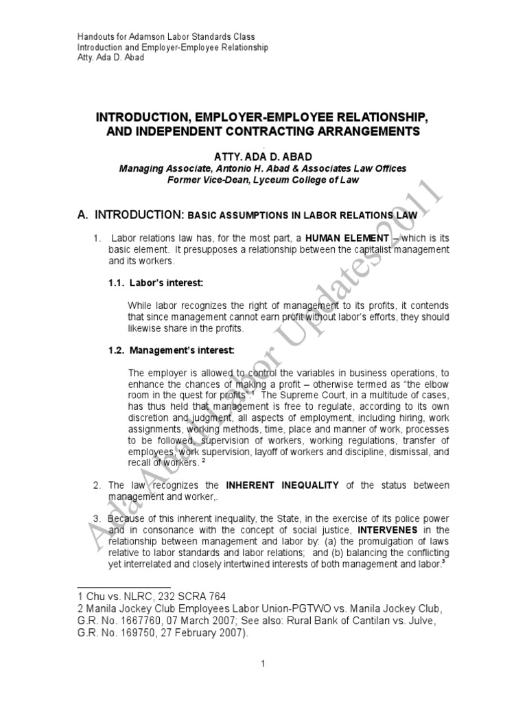 Labstan Atty Abad | PDF | Independent Contractor | Employment