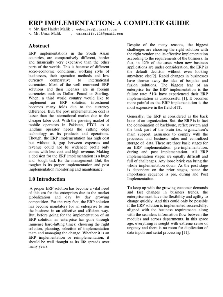 ERP Implementation-Complete Guide | PDF | Enterprise Resource Planning ...