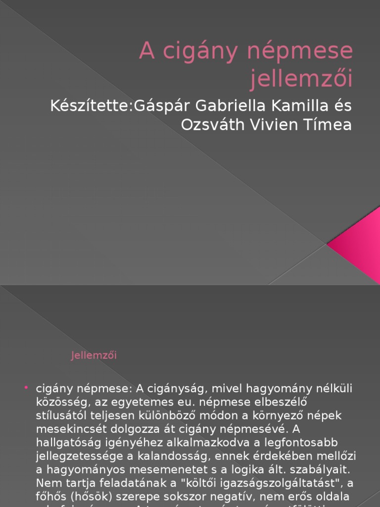 A Cigány Népmese Jellemzői | PDF