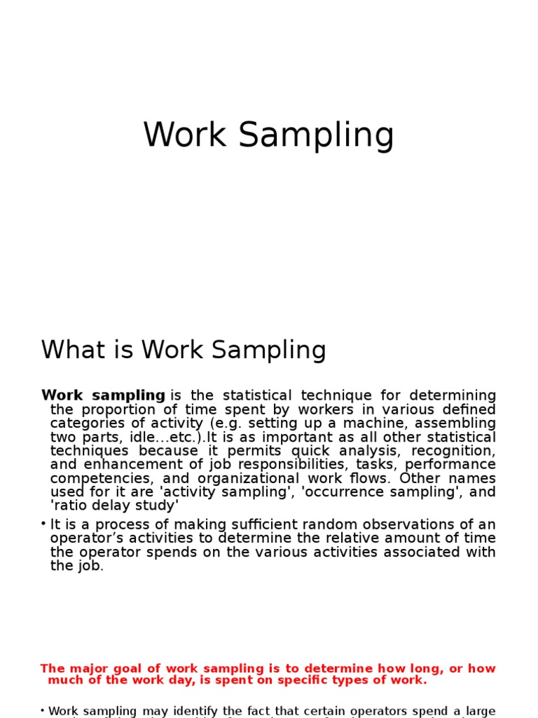 Work Sampling | PDF | Confidence Interval | Sampling (Statistics)