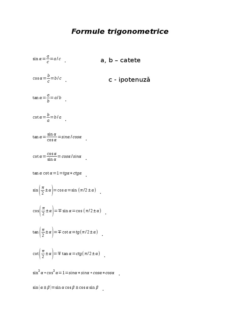 Formule Matematice | PDF