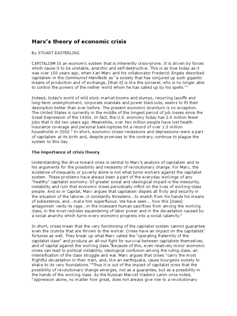 Marx On Theory of Crisis | PDF | Capitalism | Value (Economics)