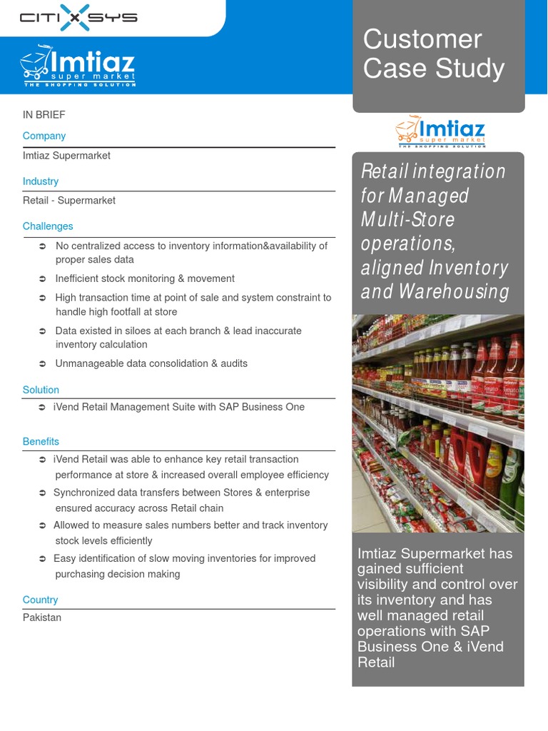 Case Study SAP Business One With IVend Retail - Imtiaz Supermarket ...