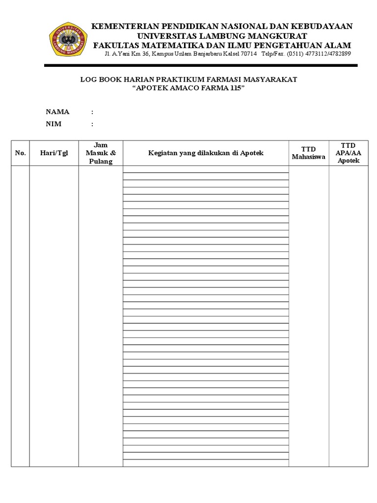 Log Book Magang Hal Pertama | PDF