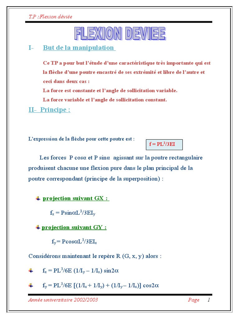 Flexion Déviée Ou | PDF | Flexion (matériau) | Élasticité (Physique)