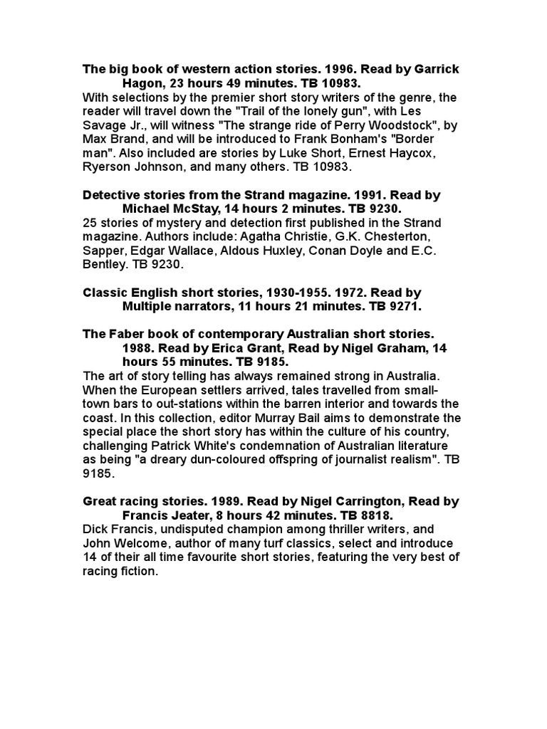 Story Books | PDF | Dr. Watson | Short Stories