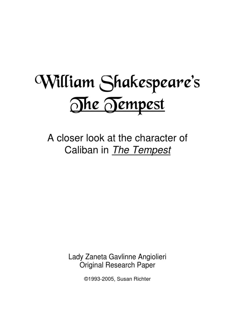 Caliban The Tempest | The Tempest | Fiction & Literature