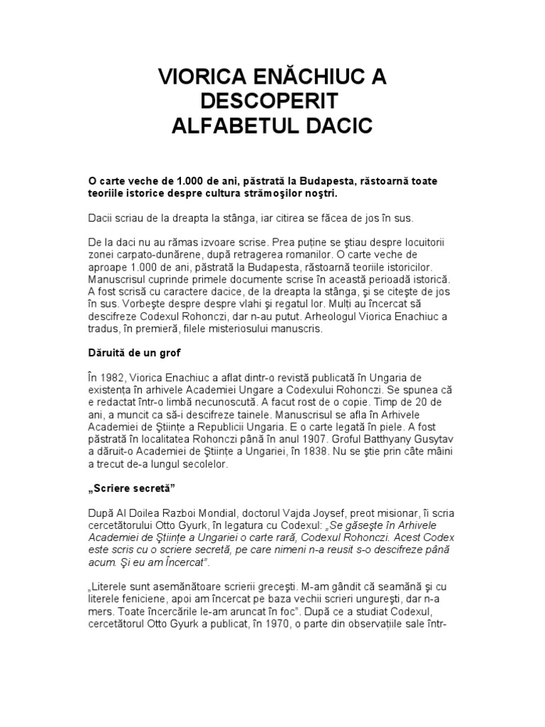 Alfabetul Dacic | PDF