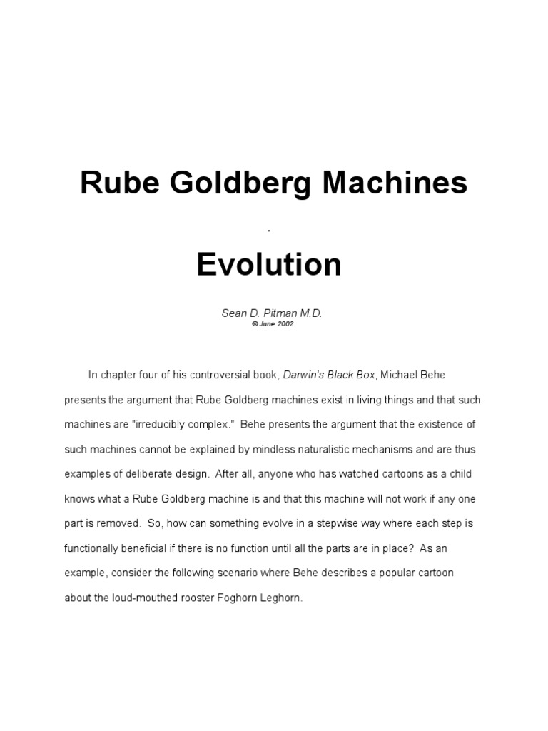 Rube Goldberg Machines | PDF | Evolution | Enzyme