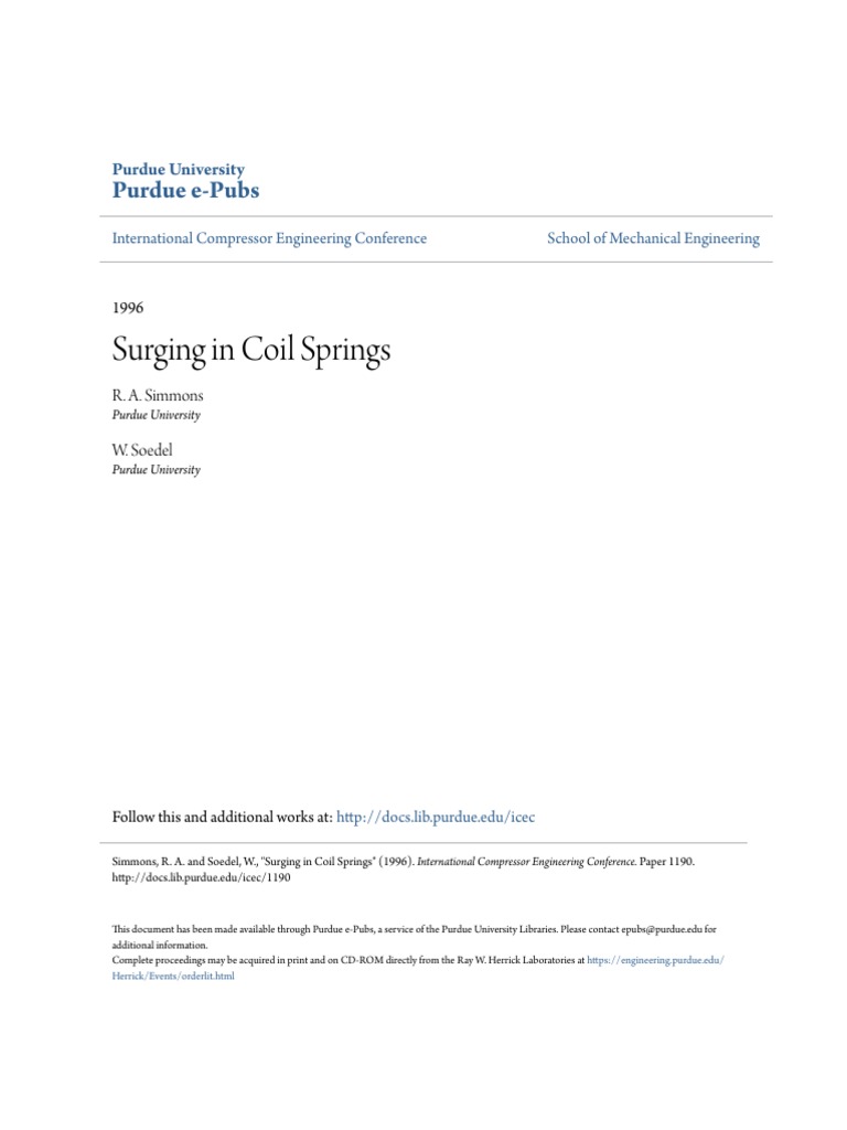 Surging in Coil Springs Analysis | PDF