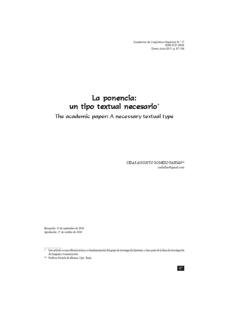 Ejemplo de Ponencia - Dialnet-LaPonencia-3964427 | PDF ...