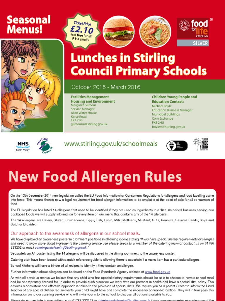 Primary School Menu October 2015 March 2016 | PDF | Soup | Salad