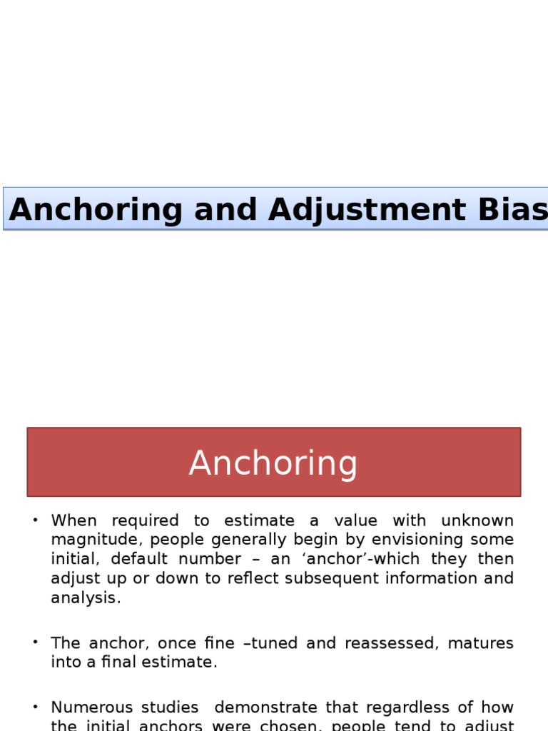 Anchoring and Adjustment | PDF | Stocks | Investor