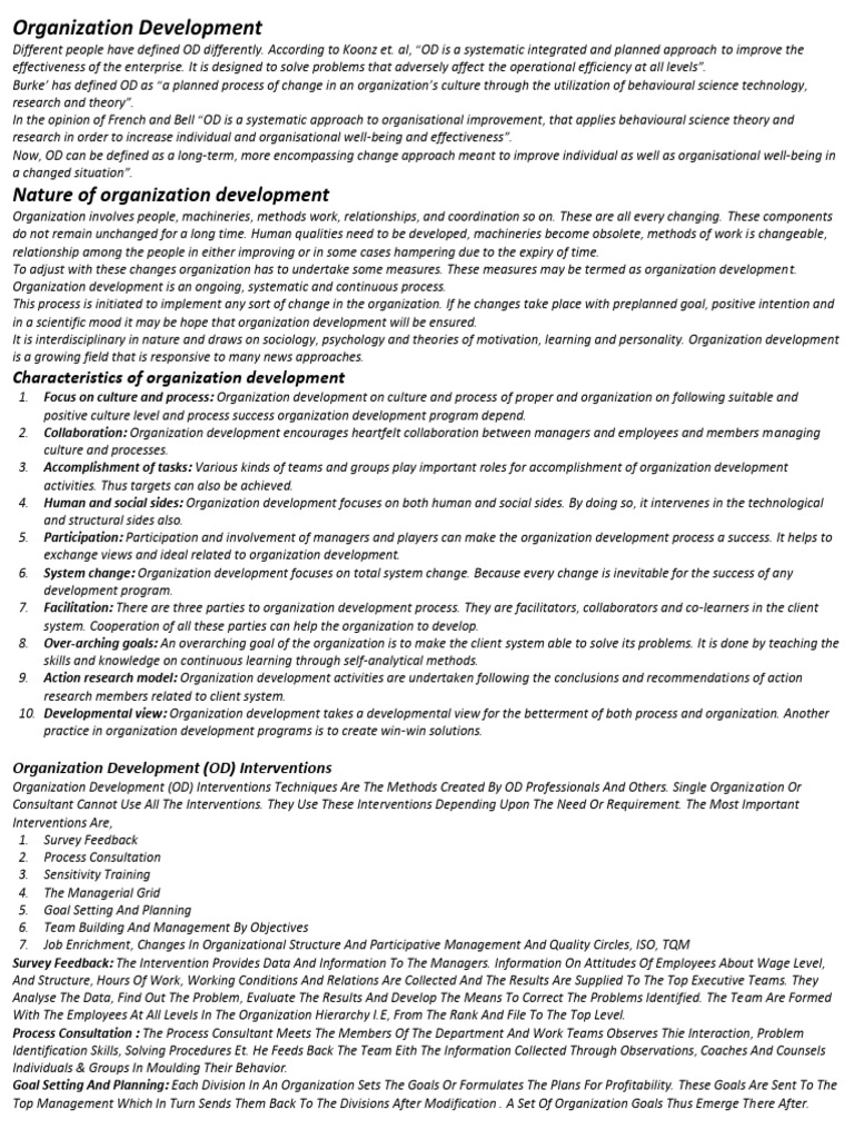 Organization Development | PDF | Organization Development | Cognition