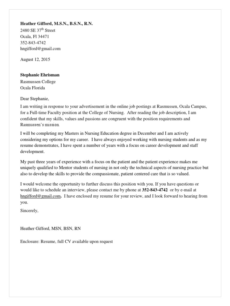 Cover Letter For Chronological Resume | PDF