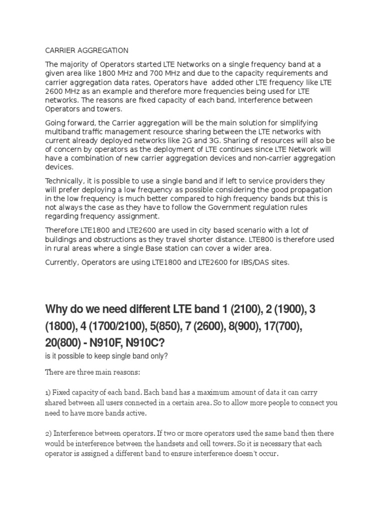 4g Frequency Bands | PDF | Lte (Telecommunication) | 4 G