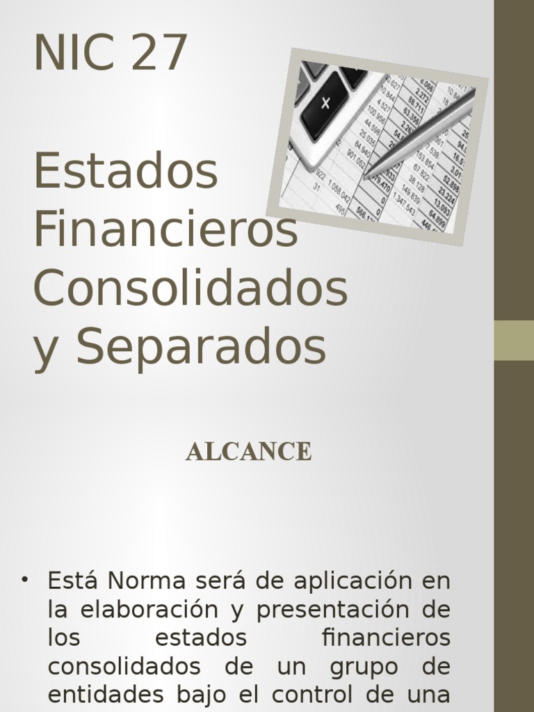 Nic 27 | PDF | Estado financiero | Contabilidad