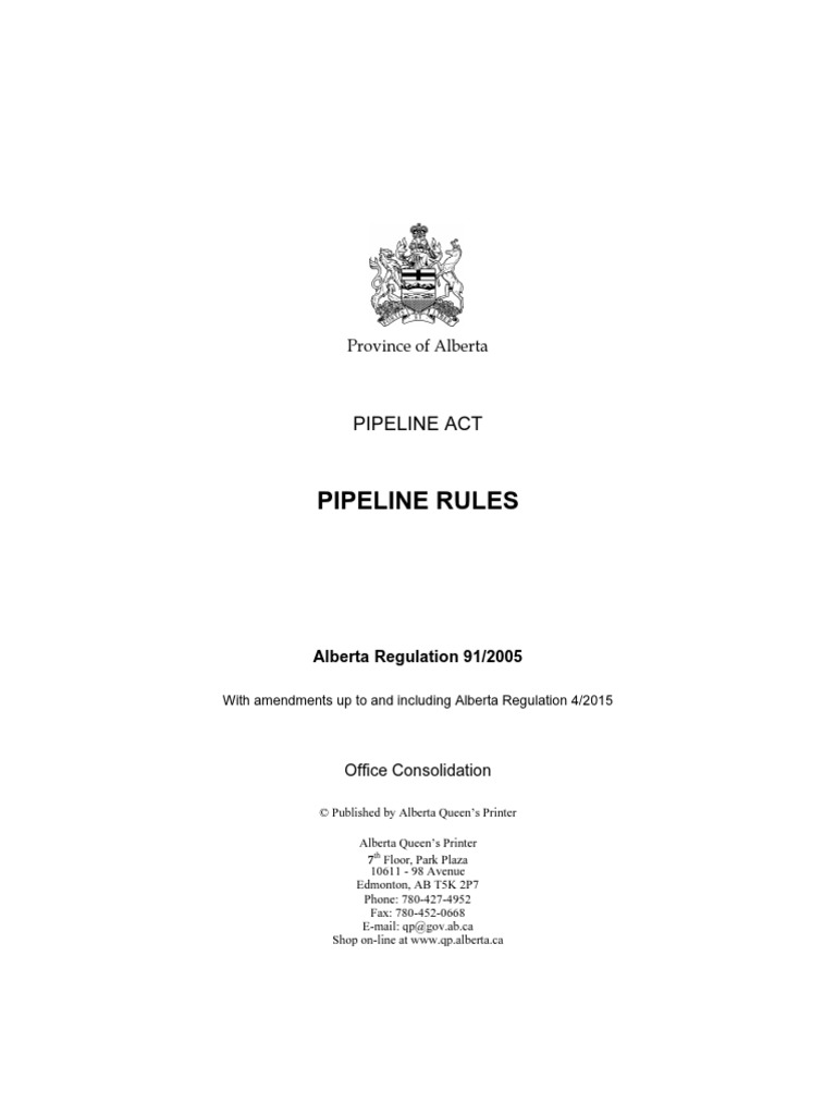 Alberta Pipeline Rules | PDF | Pipeline Transport | Natural Gas
