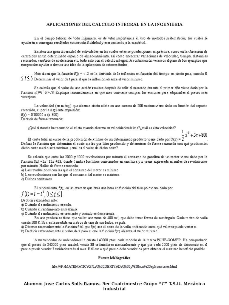 Resumen de Las Aplicaciones de La Derivada | PDF | Derivado | Función (Matemáticas)