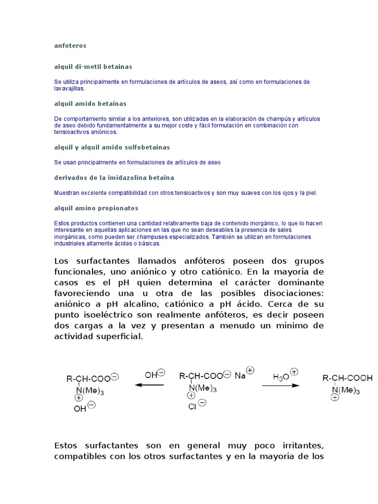 Anfoteros | PDF | Sustancias químicas | Compuestos químicos