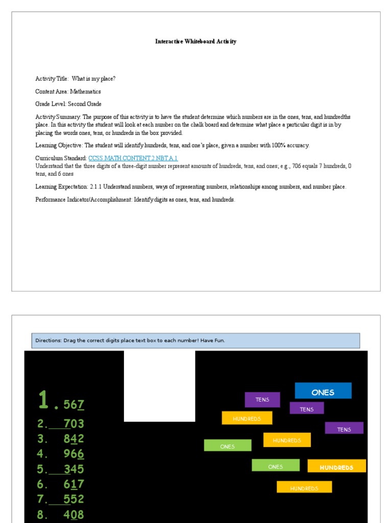 Interactive Whiteboard Activity Preview | PDF