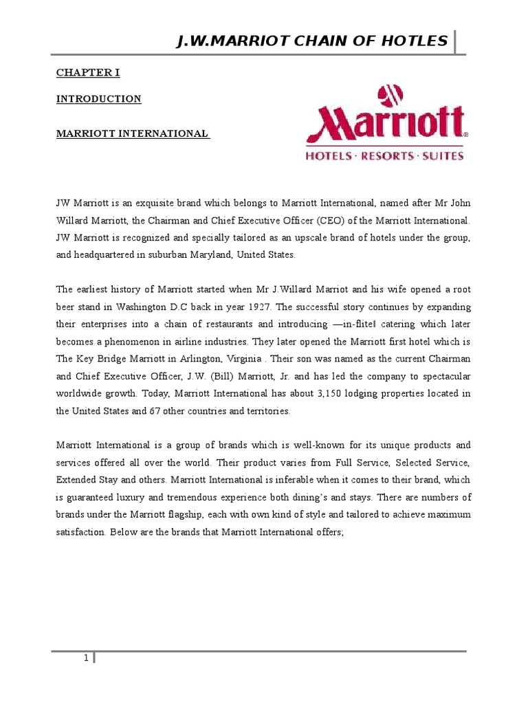 JW Marriots Final | PDF | Marriott International | Human Resource ...