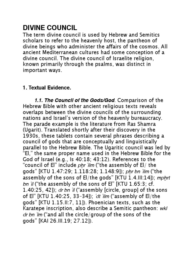 Divine Council: 1. Textual Evidence | PDF | Yahweh | Monotheism