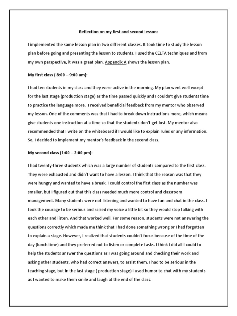 Teaching Reflection: Lesson Insights | PDF | Mentorship | Lesson Plan