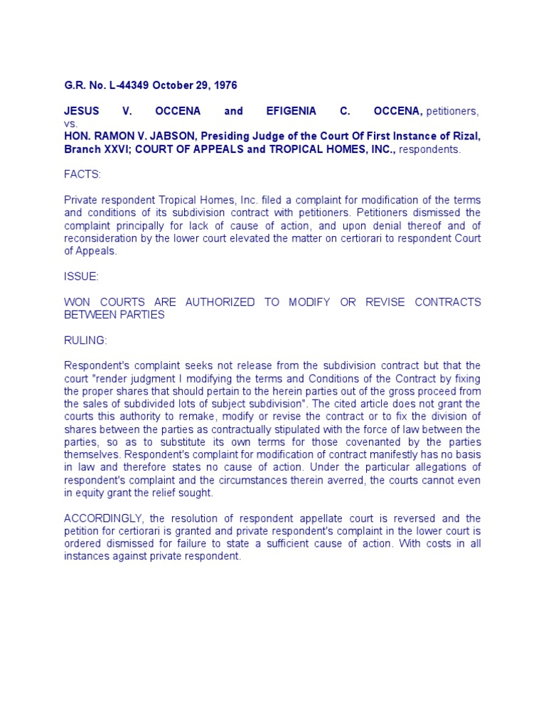 Occena Vs Jabson | PDF