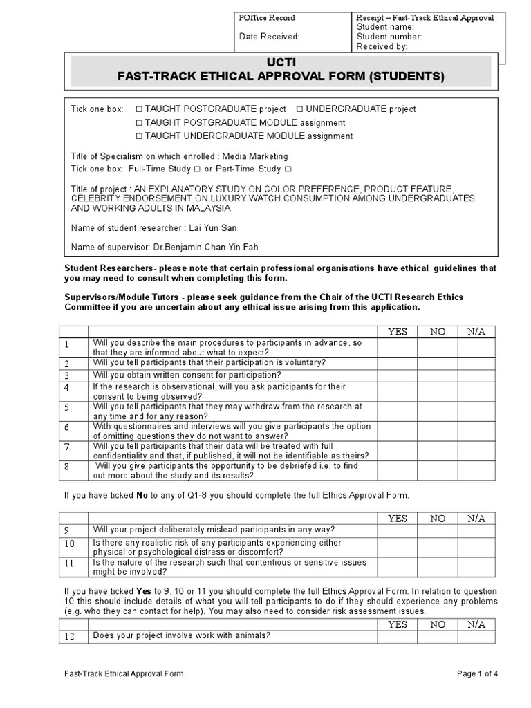 UCTI Fast Track Form | PDF | Postgraduate Education | Social Institutions