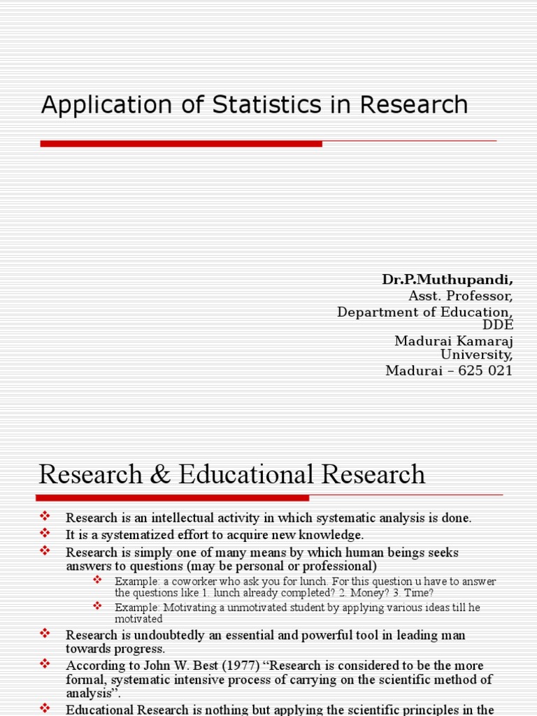 Spss - PPT DR - Muthupandi | PDF | Level Of Measurement | Standard Deviation