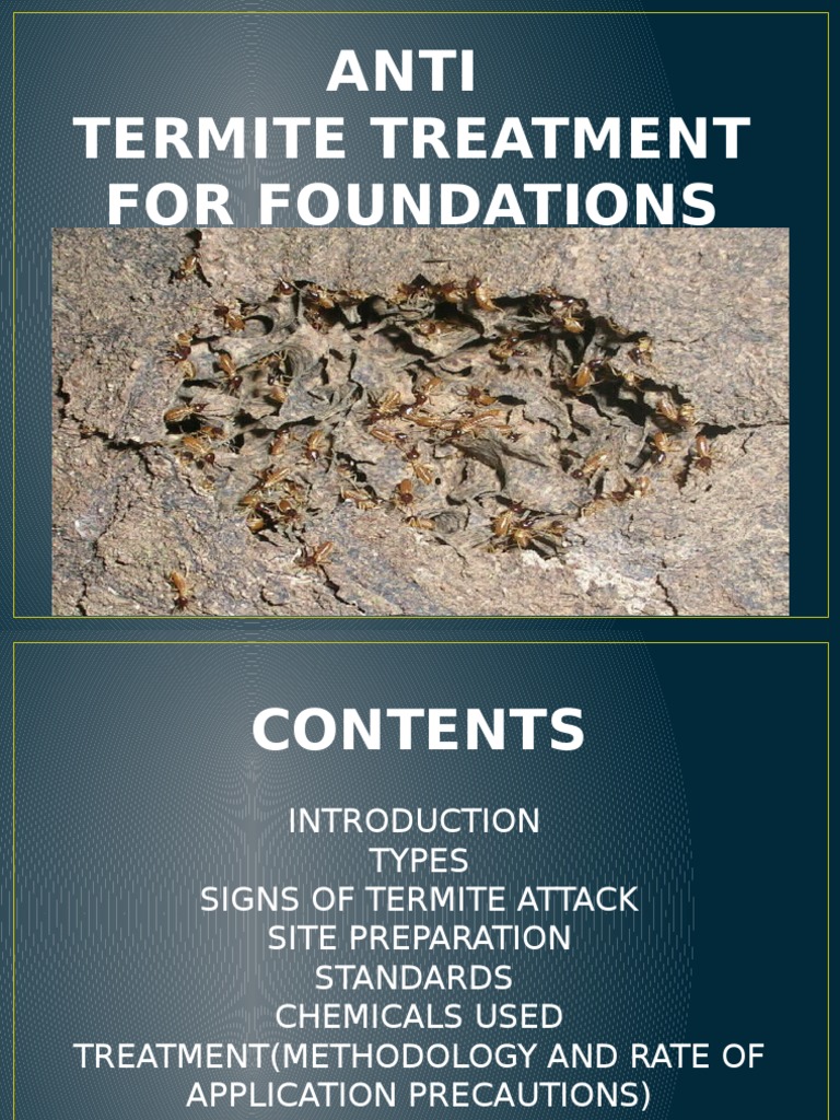 Anti Termite Treatment For Foundation | PDF | Soil | Concrete