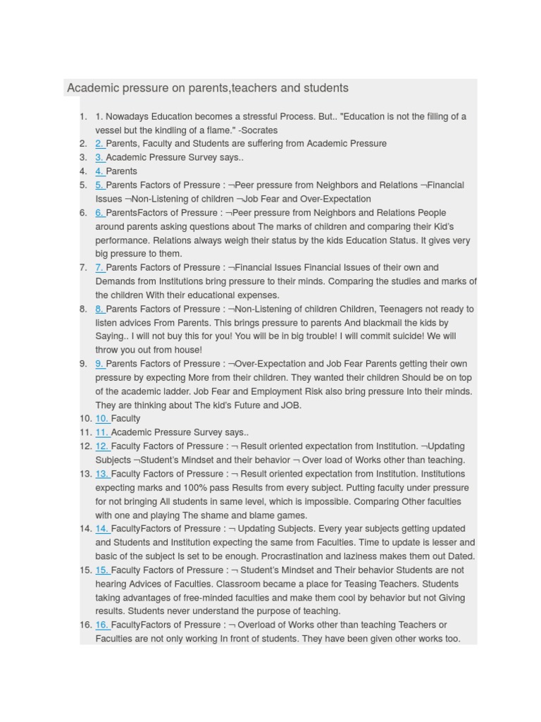 Academic Pressure on Parents | Procrastination | Time Management