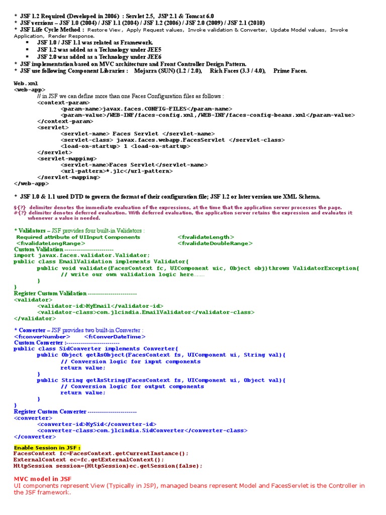 JSF | PDF | Java Server Faces | Java Servlet JSF | PDF | Java Server Faces | Java Servlet