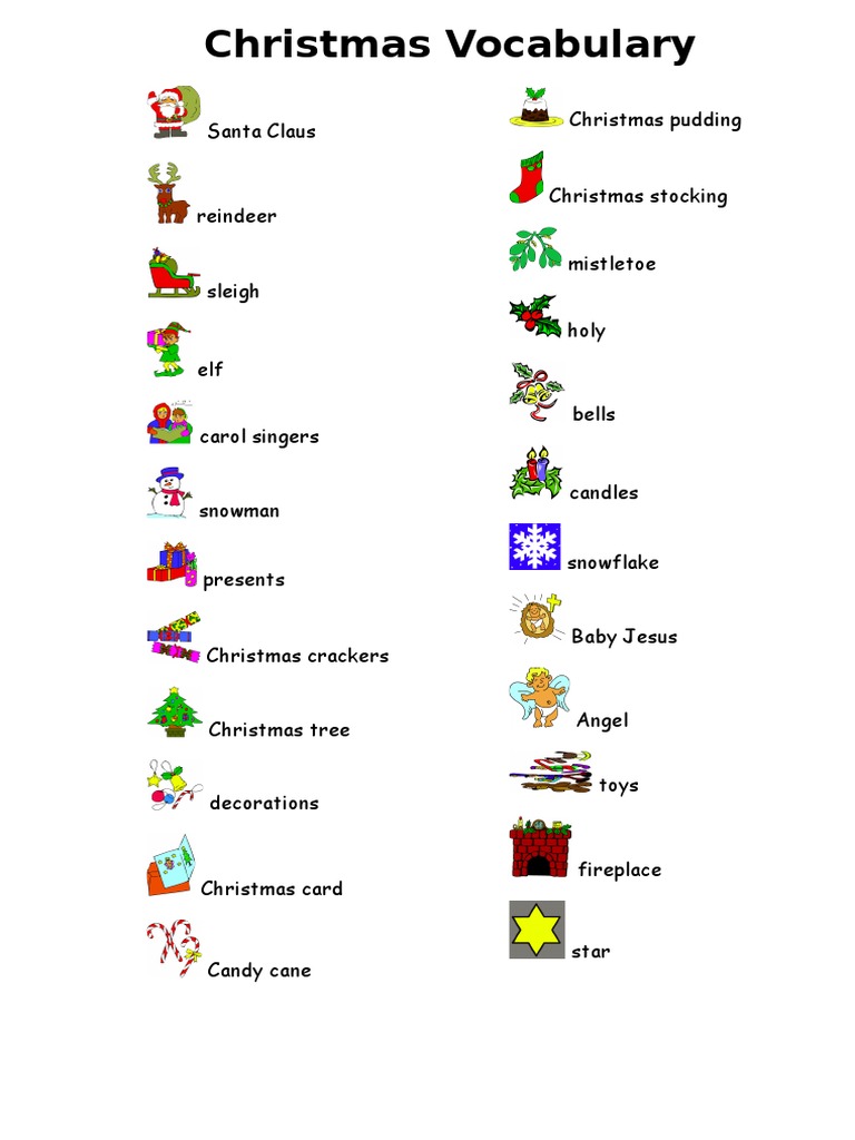 Christmas Words for Kids | PDF