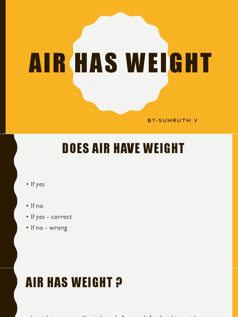 Air Has Weight | PDF