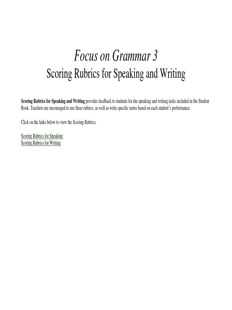 Scoring Rubrics Pdf Pdf Rubric Academic Idiom