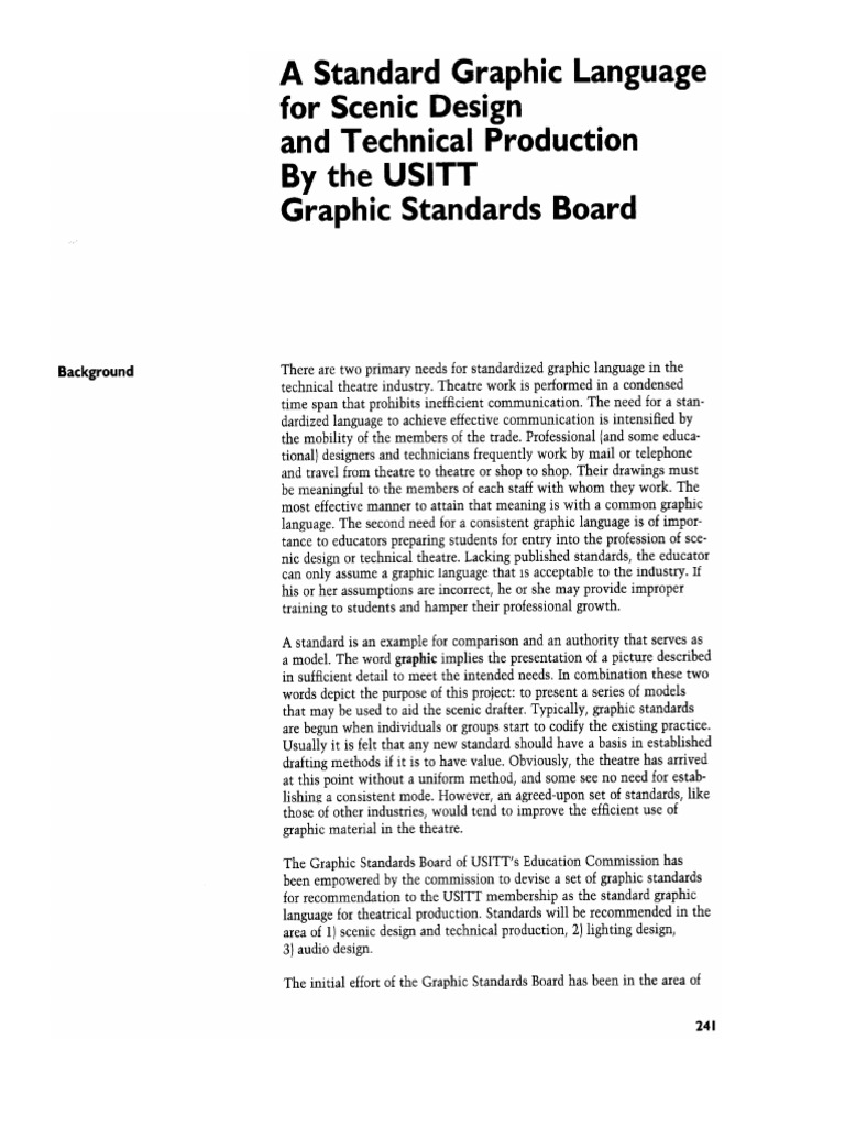 Drafting Usitt Standards | PDF