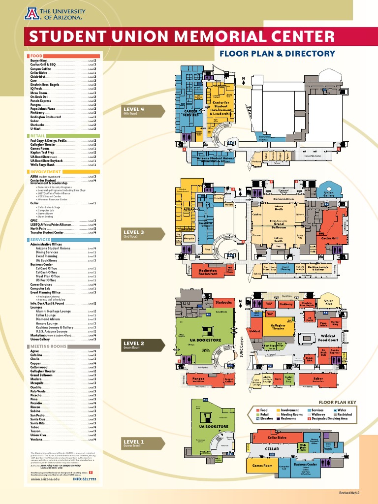 Student Union Memorial Center: Floor Plan & Directory | PDF ...