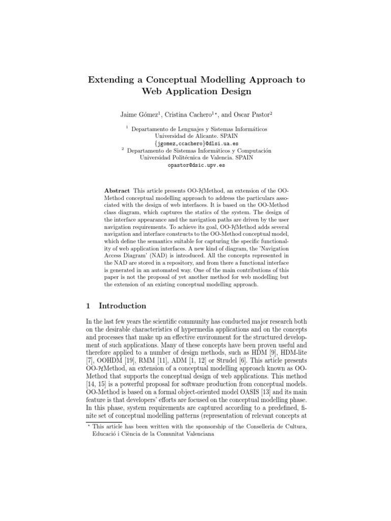 Conceptual Modelling Approach To Web Application Design Pdf Conceptual Model Class