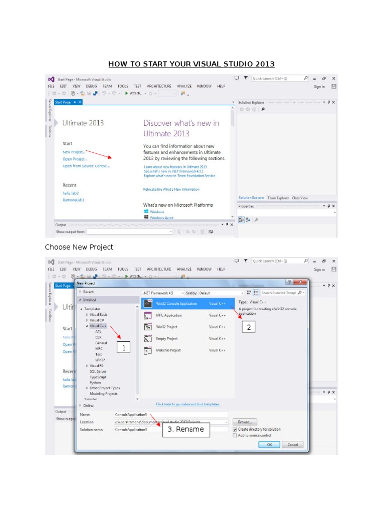 How To Start Your Visual Studio 2013 | PDF