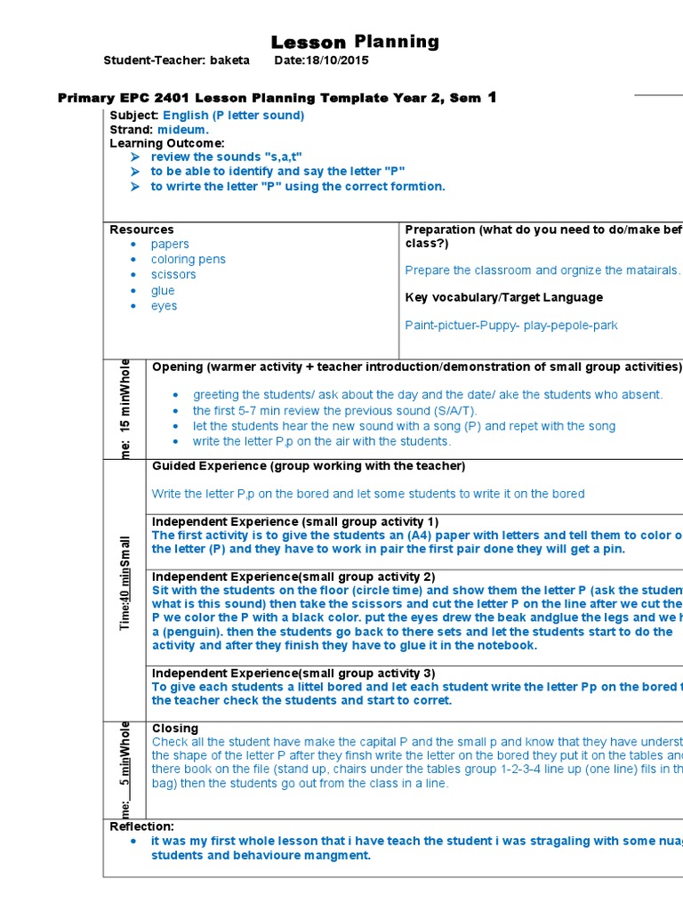 Lesson Plan3-E - P | PDF