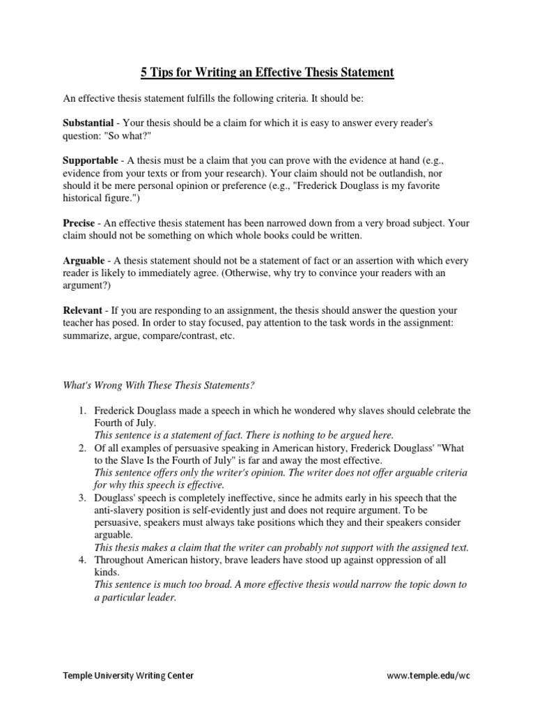 5 Tips for Crafting Strong Thesis Statements | PDF